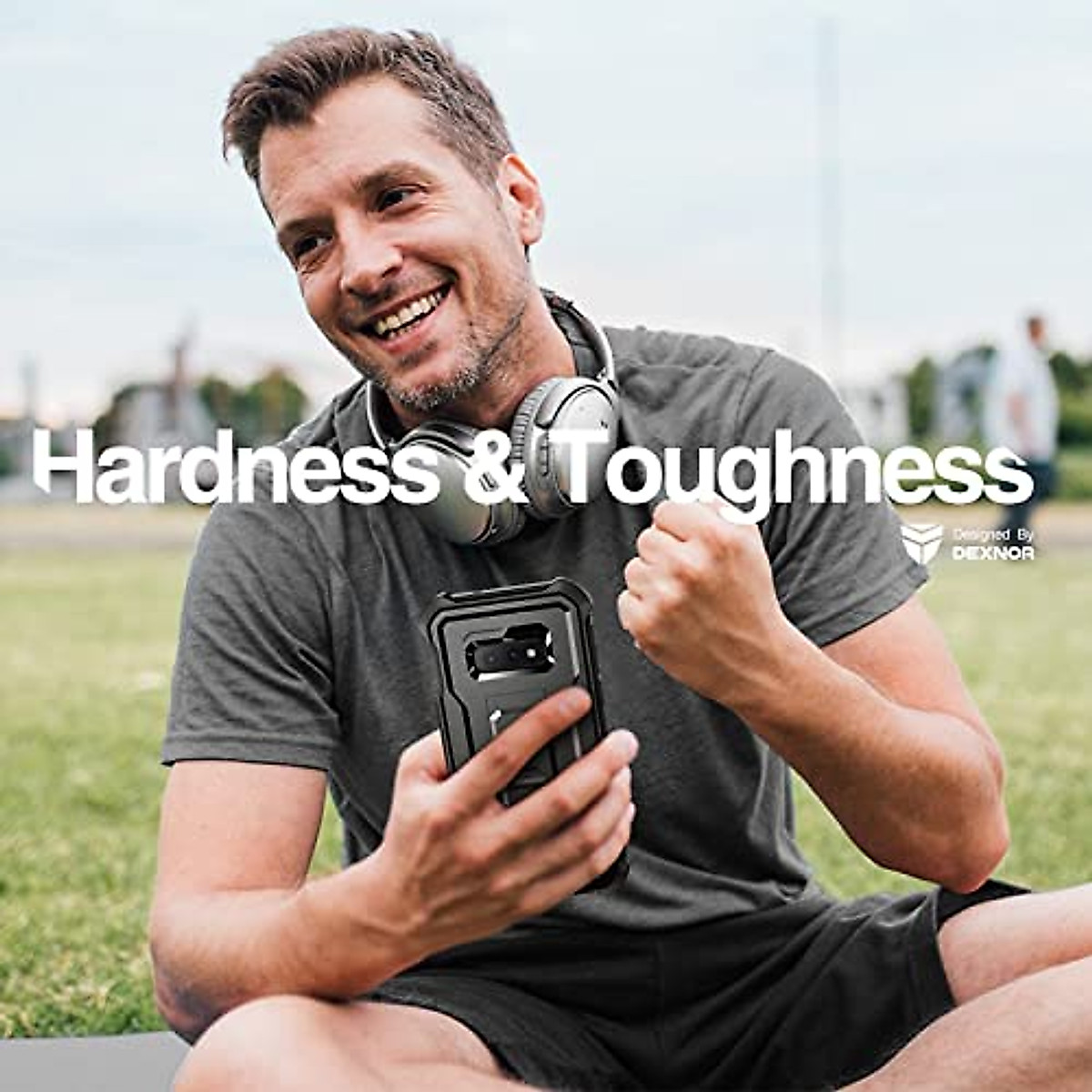 Dexnor for Samsung Galaxy S10e Case, [Built in Screen Protector and Kickstand] Heavy Duty Military Grade Protection Shockproof Protective Cover for Samsung Galaxy S10e, Black