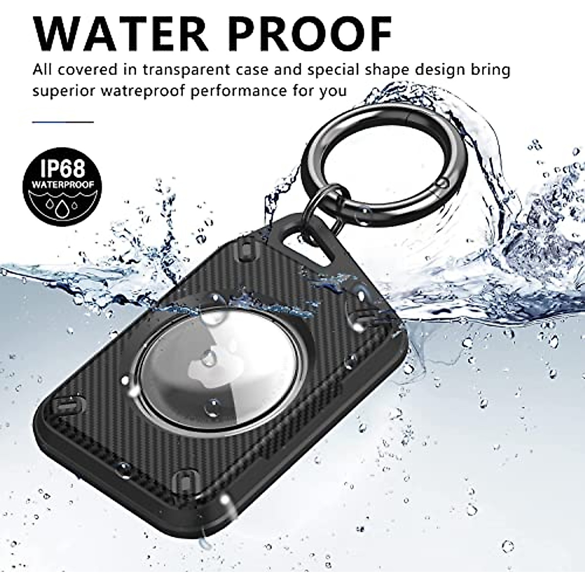 Olytop Waterproof AirTag Holder for Apple Airtag Keychain Case,Water Resistance Shockproof Anti-Scratch TPU & Clear PC Double ProtectionS Case for Apple Air Tag Tracker Key Ring, Black+Green