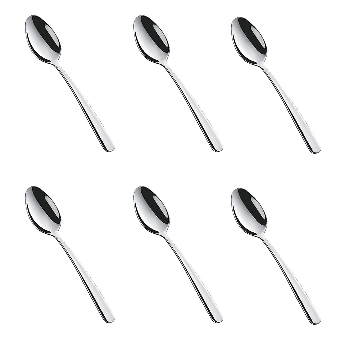 ZDFQly 4.7" Coffee Spoon Set, 6-Piece Espresso Spoons 304 Stainless Steel Mini Spoons for Dessert Appetizer, Mirror Polished, Dishwasher Safe