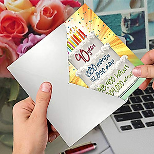 NobleWorks - 90th Milestone Happy Birthday Card - Funny Card for 90 Year Old, Senior Citizen Humor - Year Time Count 90 C9096MBG