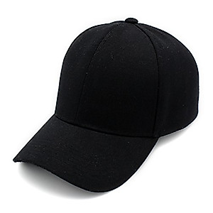 Baseball Cap Hat Men Women - classic adjustable plain blank, BLK