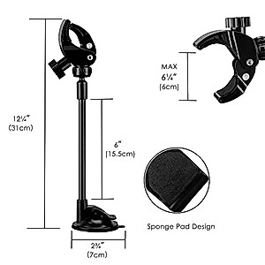 Linkidea Hair Dryer Holder, 360 Degree Rotating Lazy Hair Dryer Stand with Suction Cup, Hand Free Blow Dryer Holder for Mirror and Ceramic Tile