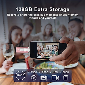 USB 3.0 Flash Drive, V-Star Photo Stick 128GB for Photos, Photostick Thumb Drive Compatible with Phone/iPad/iOS/Android/Mac/PC (Pink 1)