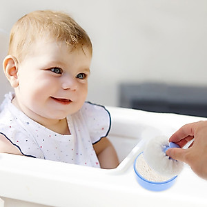 EXCEART Empty Body Powder Container Powder Puff Box Puff Sponge Case for Baby Infant Newborn Home and Travel (Blue)