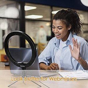 Desk Ring Light with Stand, 10'' Dimmable Selfie Ring Light with Mini Tripod Stand and Phone Holder, Make Up LED Ring Light with Bluetooth Shutter for Zoom Meetings/Vlog/Tiktok/YouTube