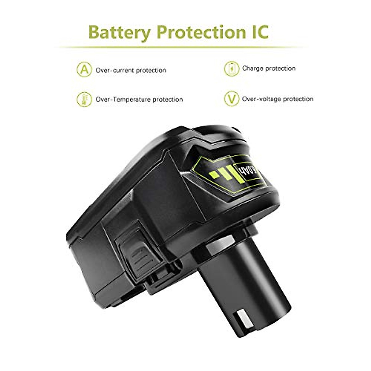 POWTREE 18V 6000mAh P108 Battery Li-ion Replacement for Ryobi 18V Battery ONE+ P108 P102 P103 P104 P105 P107 P109 P122 Cordless Power Tools Battery with LED Indicator