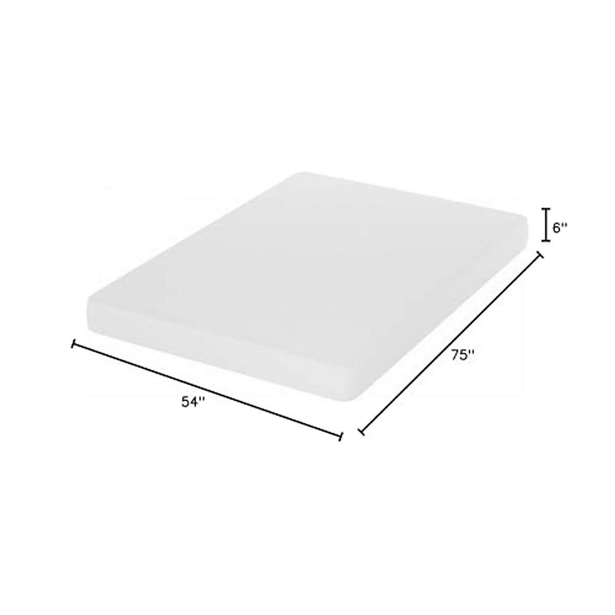 Furinno Tidur Cooling Gel Memory Foam Mattress, 6 Inch, Full, White