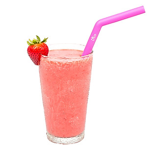 6 Pack Reusable Straws with Cleaning Brush - Sustainable Large Silicone Rainbow Drinking Straws - Use with Any Reusable Tumblers and Cups - BPA Free, Kid-Friendly, Foldable for Travel & Storage