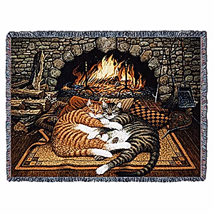 Pure Country Weavers All Burned Out Cat Blanket by Charles Wysocki - Gift for Cat Lovers - Tapestry Throw Woven from Cotton - Made in The USA (72x54)