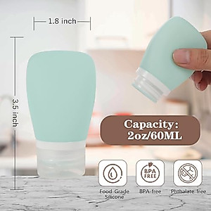 Ksooly 4-Pack 2Oz. Squeeze Salad Dressing Bottles with Cleaning Brush | Small Salad Dressing Container to Go | Portable Sauce Bottle Condiment Bottles | Food-grade Silicone, BPA Free