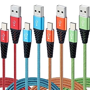 Boenoea USB C Cable 10FT 4-Pack USB A to Type C Fast Charging Cable Durable Nylon Braided USB C Charger Cord Compatible with Samsung Galaxy S10 S9 S8, Note 10 9 LG, Moto G7 G8