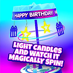 BEST PARTY EVER! Spincredible Candle, Singing Candle-Powered Spinning Cake Topper, Reusable Birthday Candle, Fits Any Size Cake, Great for Birthdays, 1 Count