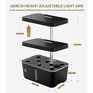 Hydroponics Growing System, 8 Pods Desktop Hydroponic Garden with Custom Spectrum LED Grow Light for Indoor Plants, Ultra-quiet Automatic Cycle Planting Herb Garden Kit with Water Pump for Home Office