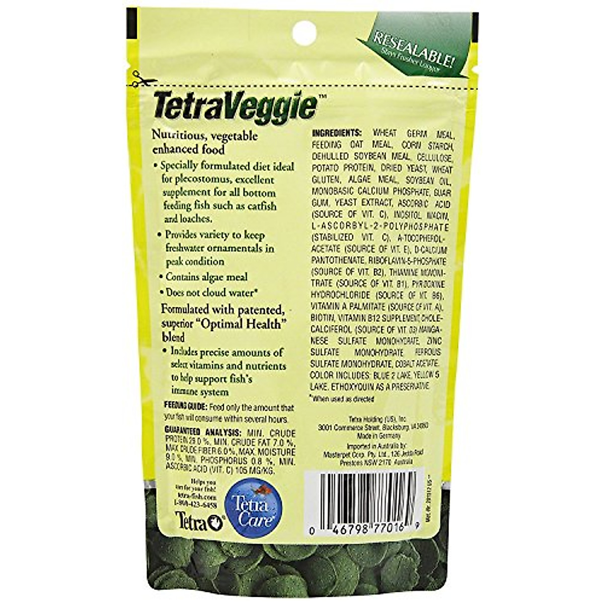 Tetra 77016 TetraVeggie Algae Wafers, 6-Ounce, 172-Gram