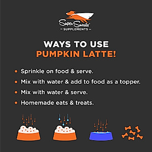 Super Snouts Pumpkin Latte Digestive Supplement for Dogs & Cats, Pumpkin Powder with Goat’s Milk, Made in USA Antibiotic Free, Healthy Gut & Stool, 10 oz