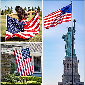 American Flag, Thickened Nylon US Flag, Durable American Flags for Outside 3x5, American Flag with Embroidered Stars & Brass Grommets, Bright Color USA Flag, Anti-Tear American Flags for Outdoor