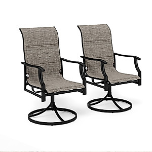 SUNSHINE VALLEY Outdoor Dining Chairs for 2,Swivel Patio Dining Chairs Garden Backyard Lawn Yard Furniture, Steel Frame with Textilene Fabric Rocking Chair.