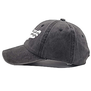 Chicken Mama Hat, Farm Hen Baseball Cap Vintage Washed Distressed Denim Adjustable Dad Hats (Chicken Mama Black, one size)