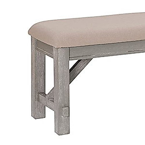 Powell Turino Dining Bench, White, 60" x 15-3/4" x 19-7/8"
