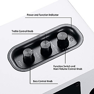 Sanyun SW208 3" Active Bluetooth 5.0 Bookshelf Speakers – 60W Carbon Fiber Speaker Unit - Built-in 24bit DAC - Dynamic 3D Surround Sound – 2.0 Computer PC Monitor Gaming Speakers (Pair, White)
