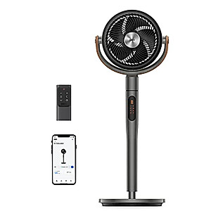 Dreo Pedestal Fan with Remote, PolyFan 513S, 43'' Quiet Standing Fan for Home Bedroom, 120°+105° Smart Oscillating Floor Fans with Wi-Fi/Voice Control, Works with Alexa/Google, 6 Modes, 8 Speeds