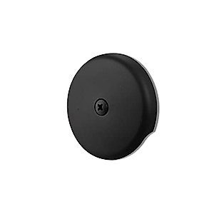 CalcMetal Single Hole Bathtub Drain Overflow Plate with One Matching Screws, Easy to Install, Matte Black