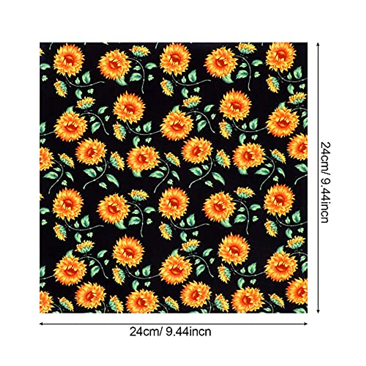 Konsait 10 Pcs Sunflower Fabric, 9.5" x 9.5" Quilters Fabric Squares for Sewing Patchwork, Pre- Cut Bohemia Leopard Print Quarters Quilting Bundles for Handmade Crafts Home Decoration Supplies