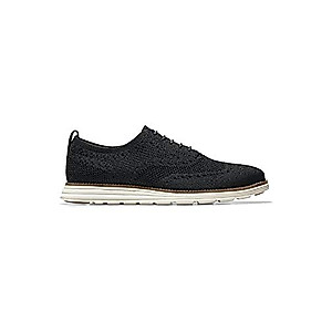 Cole Haan Men&#039;s Original Grand Knit Wing TIP II Sneaker, BLACK/IVORY, 9 M US