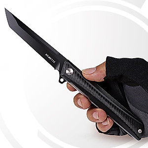 REMETTE Tactical Pocket Knife GD22K,Flip Assisted Opening Pocket knife,Sharp D2 Steel Tanto Folding knife with Durable G10 Handle,Men Women Everyday Carry EDC Knife,Camping Hunting Knives