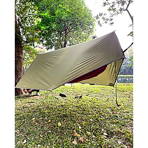 Sunyear Hammock Tent Rain Fly-Camping Hammock Outdoor Tarp-Small Door Design-Keep Side Wind Rain-Best for Backpacking Hiking Camping Survival