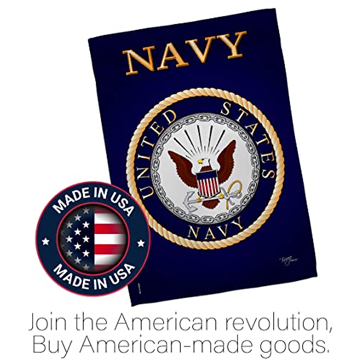 Breeze Decor US Navy Garden Flag USN Armed Forces Seabee Official Licensed United State American Military Veteran Retire Decorative, 13"x 18.5", Memorial Day Gifts Made in USA