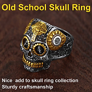 ChainsProMax Skeleton Ring Size 14 Gothic Rings for Women