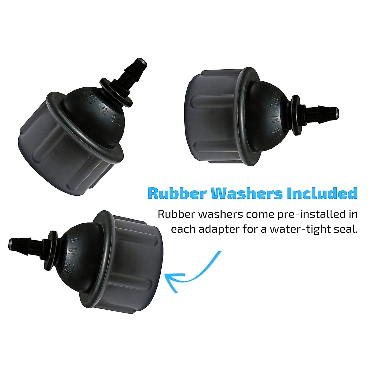 Habitech 3-Pack 1/4 Inch Drip Irrigation Tubing to Faucet/Garden Hose Adapter - Connector Fittings for 1/4" Tubing x 3/4" FHT