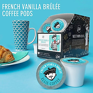 Ellis Coffee - French Vanilla Brulée - Single Serve Coffee Pods - For Use in Most K-cups and Keurig 2.0 Brewers - 24 Coffee Pods