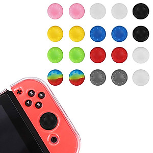 Socobeta Thumb Grip, Key Controller Cover 20pcs Joystick Case Replacement Anti-Slip Thumb Stick Controller Accessories Compatible with PS2 PS3