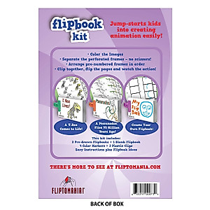 Fliptomania Bundle of 3 Flipbook Kits for Kids - Rocket & Robot, Frog and Butterfly, Dinosaurs - Save 15%