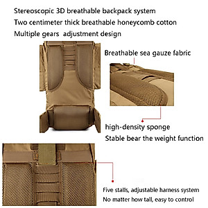 Backpack 100L Outdoor Mountaineering Bag, Men and Women Travel Bag, Large Capacity Tactical Mountain Travel Rucksack ZDDAB