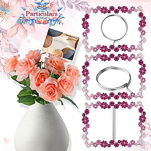 30 Pcs Metal Wire Floral Picks 13 Inch Wire Floral Place Card Holder Picks, Photo Memo Holder, Round Table Name Number Card Holder for Wedding Party Birthday (Silver) Round
