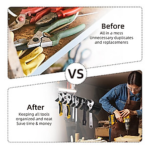 Fepinc Metal Wrench Holder, Hand Tool Organizer Wall Mount Storage Rack Organizer for Workshop, Shed, Garage (Wrench Holder)