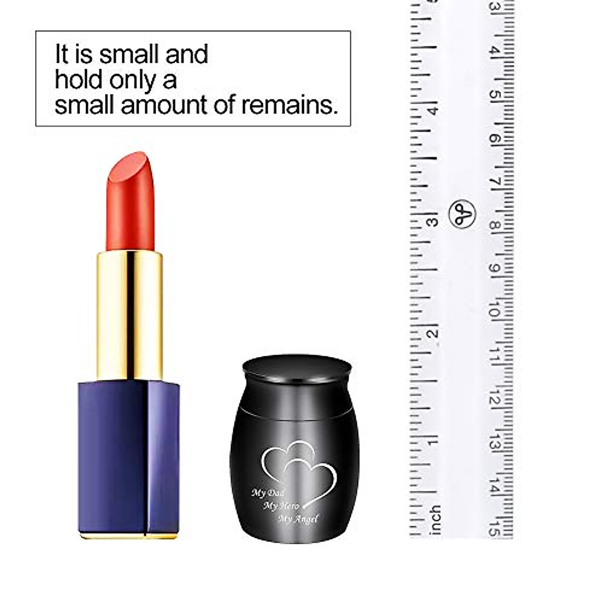 Small Keepsake Urns for Human Ashes Mini Cremation Urns for Ashes Stainless Steel Small Memorial Ashes Holder - My Dad My Hero My Angel