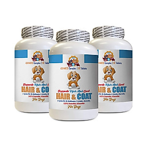 Dog antioxidants - Dog Hair and Coat Health - Skin Itch Relief - Nail Health - Dog Mineral Supplement - 3 Bottles (180 Tablets)