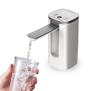FEERNICH Water Dispenser for 5 Gallon Bottle，Universal Automatic Portable Water Bottle Pump Foldable Electric Drinking Water Pump 1200mAh USB Charging Suitable to Home Office Camp Travel （White）