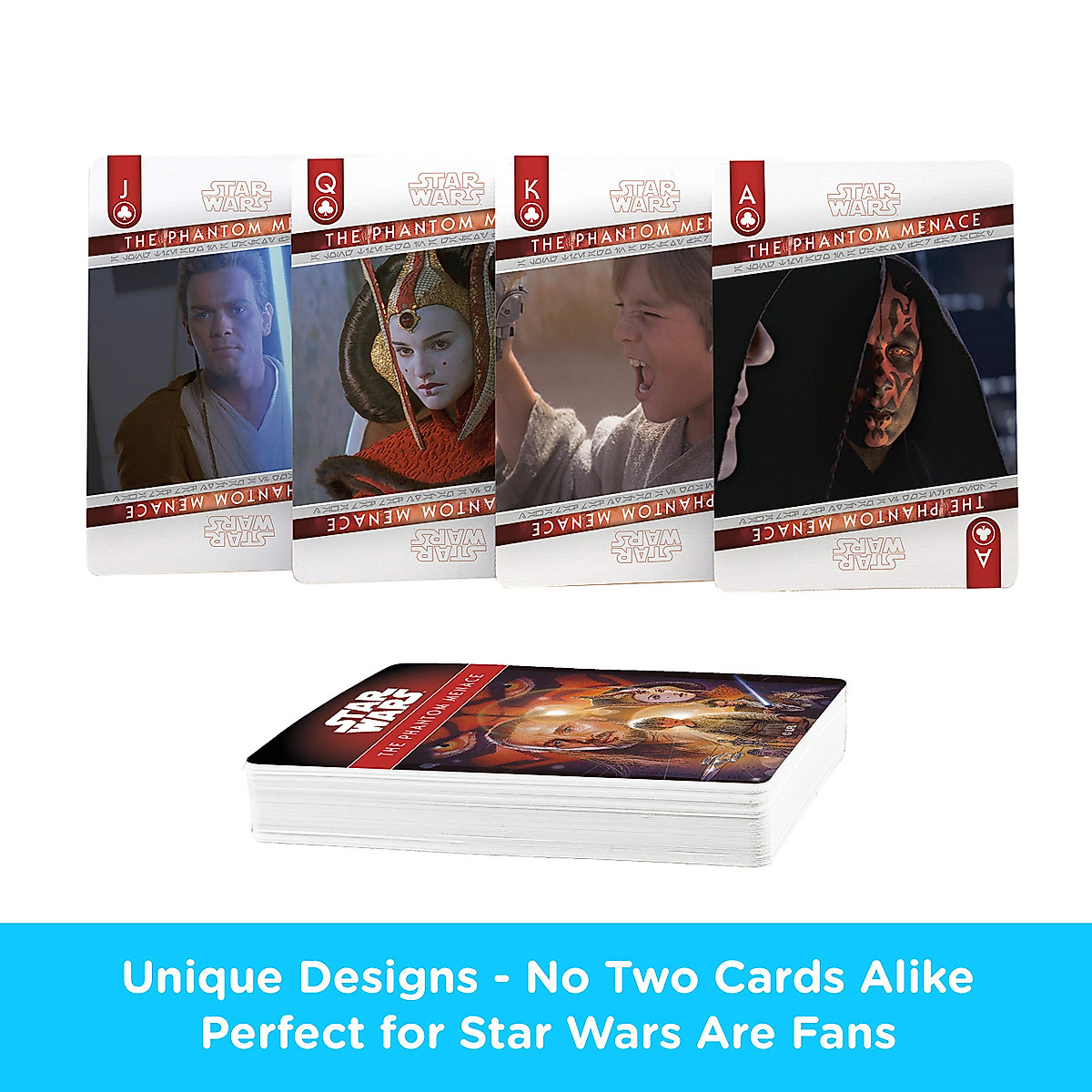 Star Wars Playing Cards - Episode 1 - The Phantom Menace Deck of Cards for Your Favorite Card Games - Officially Licensed Star Wars Merchandise and Collectibles - Poker Size with Linen Finish