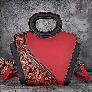 DANN Women's Retro Handbag Women's Multi-Function Embossed Shoulder Bag Retro Tote Bag (Color : Gray, Size : As Shown in The Figure)
