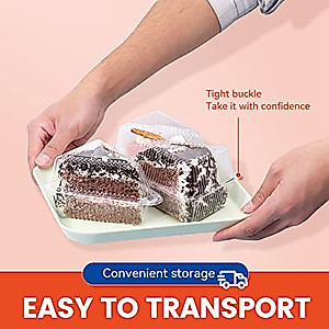 DODHEG 120 PCS Plastic Cake Containers, Clear Hinged Plastic Containers, Clear Plastic Take out Containers, with Bring 120 Sealing Stickers, for Home Bakery and Cafe (5.5x4.2x3 inches) Triangles.