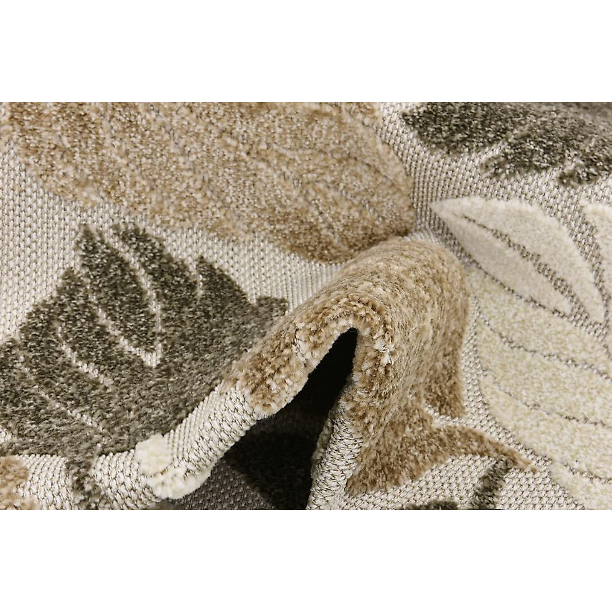 Unique Loom Outdoor Botanical Collection Area Rug - Augusta (2' x 6' Runner, Beige/ Ivory)