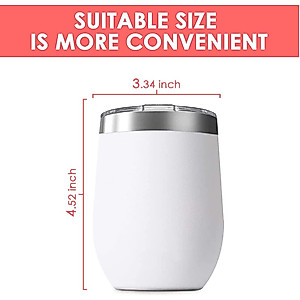 Deitybless 12oz Wine Tumbler with Lid Stainless Steel Wine Tumbler Cups Double Wall Vacuum Insulated Travel Mugs Stemless Cup(Set of 6, Assorted Colors)