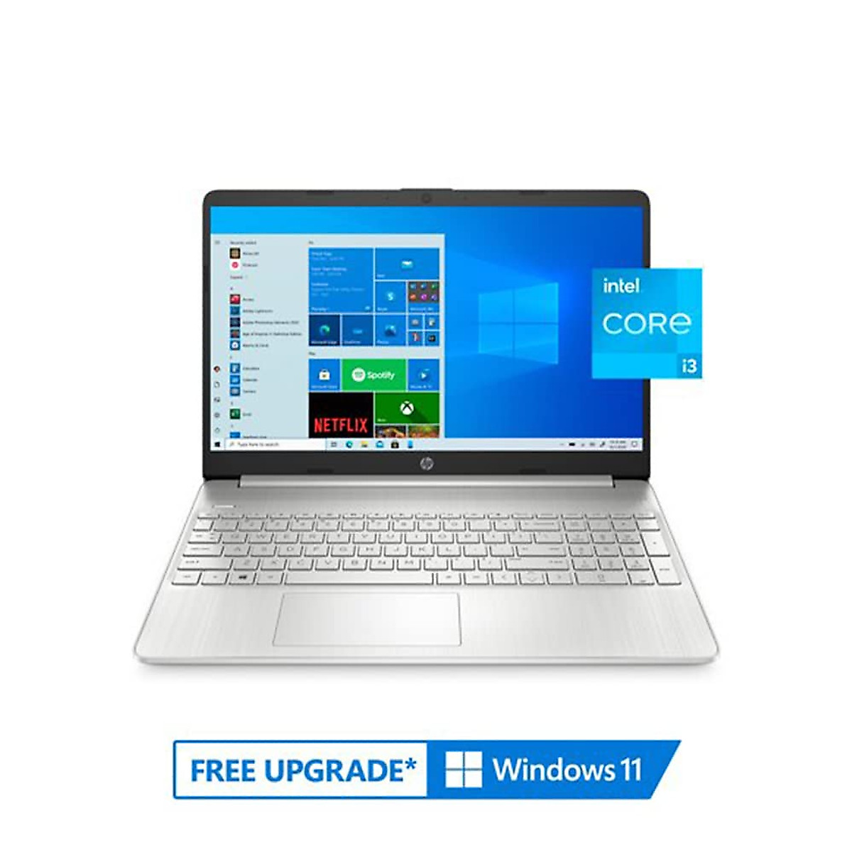 HP 2022 15.6" HD 250 nits Laptop Computer, 11th Gen Intel Core i3-1115G4 (Beats i5-1035G1), 8GB RAM, 256GB PCIe SSD, Intel UHD Graphics, 720p HD Camera, Windows 10 S, Silver, 32GB SnowBell USB Card