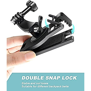 Professional GoPro Mount for Backpack Strap,Adjustable Camera Shoulder Mount Compatible with GoPro Hero 9 8 7 6 5 4 Black, Session, Insta 360 One R, DJI Osmo Action and Most Action Camera