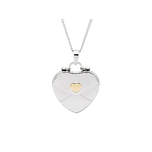 Women's Stainless Steel Engravable Gold Heart Envelope Locket, (20" long chain) - Personalized Secret Locket Necklace - Heart Locket - Custom Necklaces for Women - Gifts for Mom - Gifts for Mom